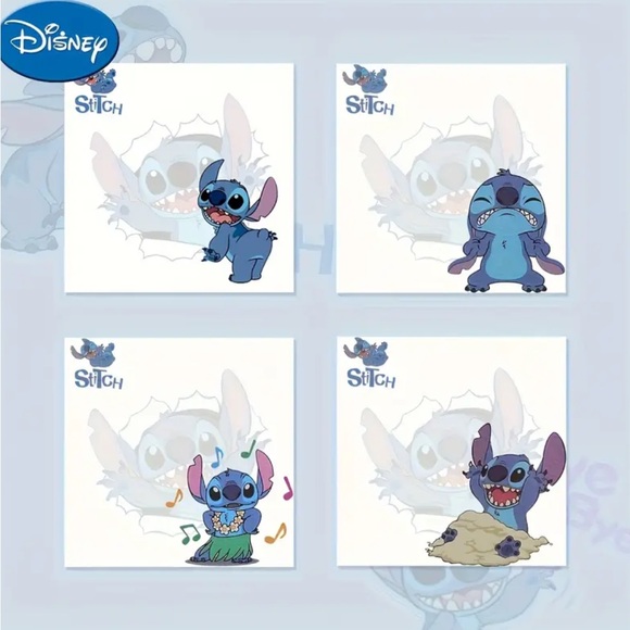 Disney | Office | 4 Pack 5sheets200sheets Disney Stitch Tearoff Post It ...